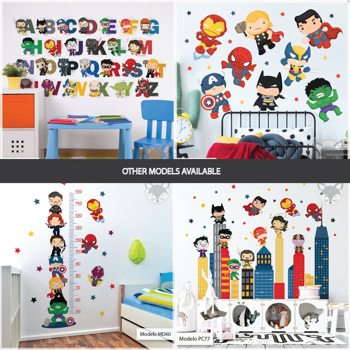 Superhero Wall Decal, Superhero Letters, Superhero Alphabet, Avengers ...