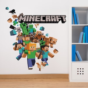 Minecraft Wall Decal, Minecraft Art, Minecraft Gifts, Minecraft Party ...