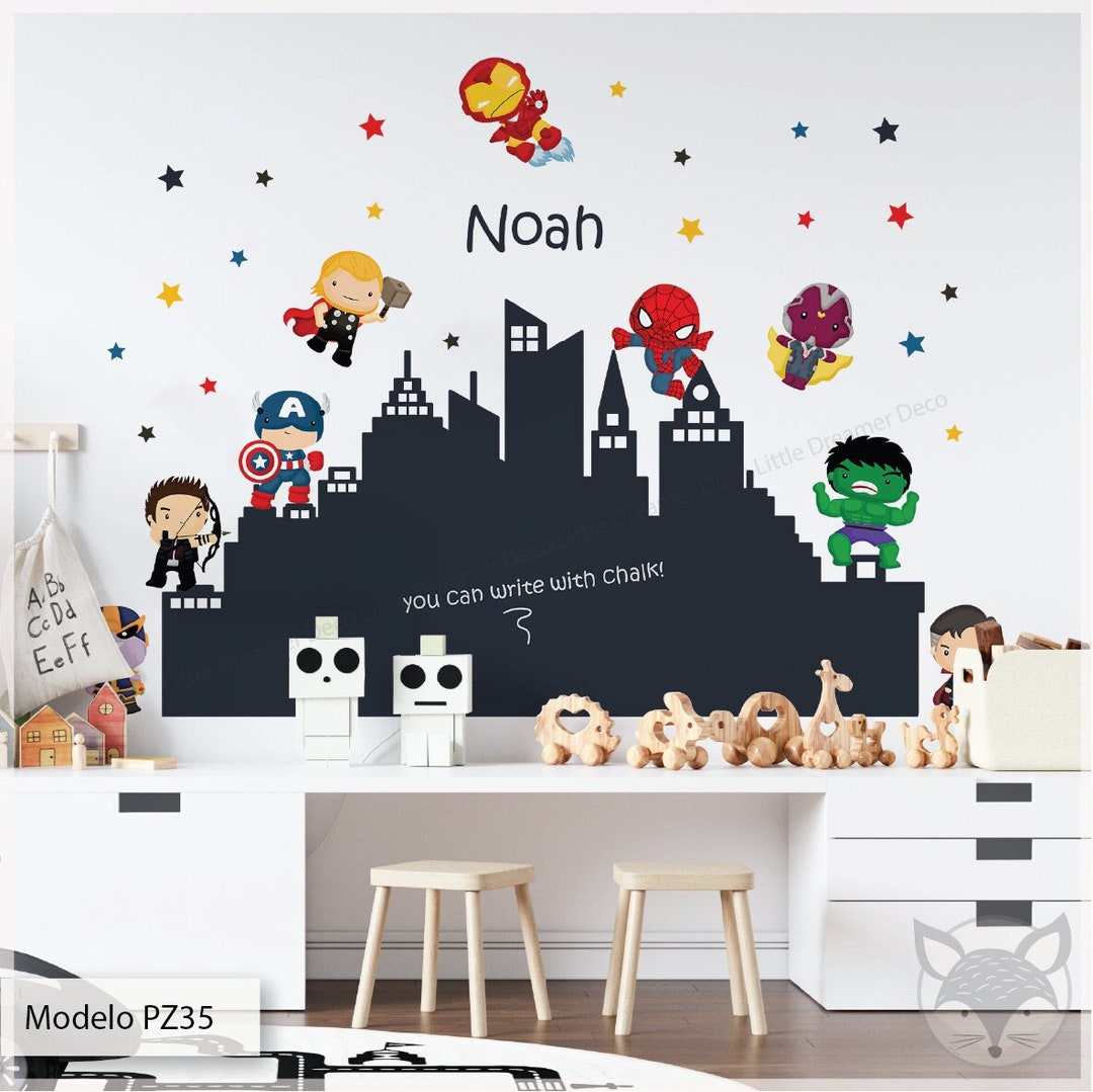 Superhero Wall Decal, Superhero Background, Superhero Fabric, Avengers ...