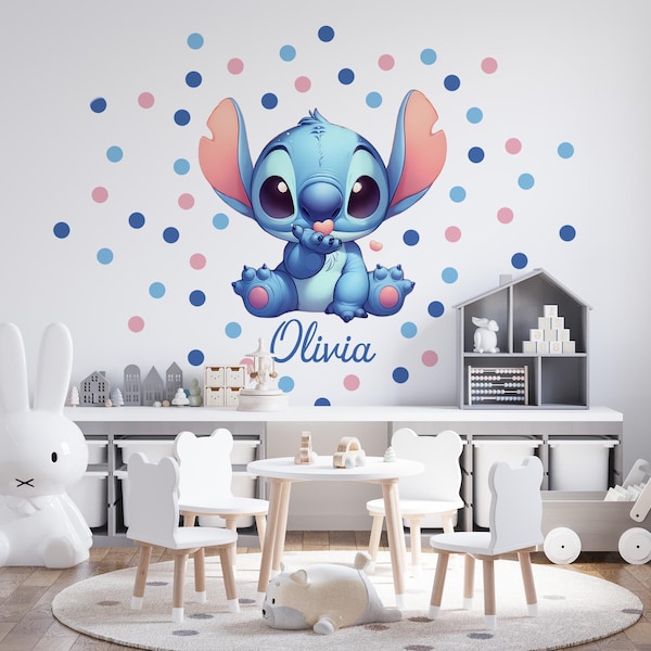 Stitch custom name stickers - Etsy México