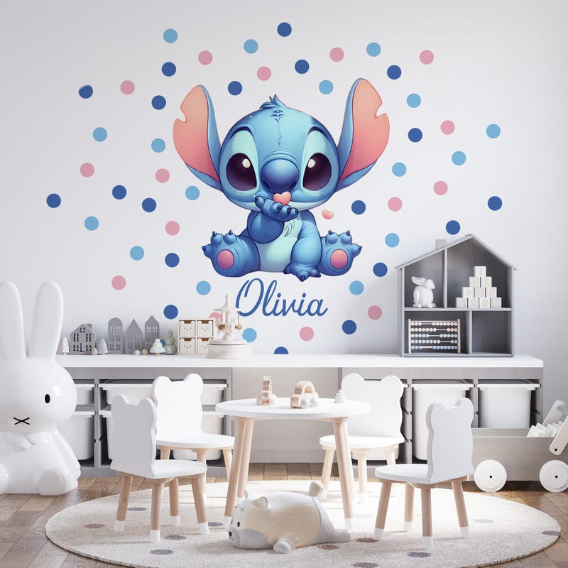 Stitch custom name stickers - Etsy México