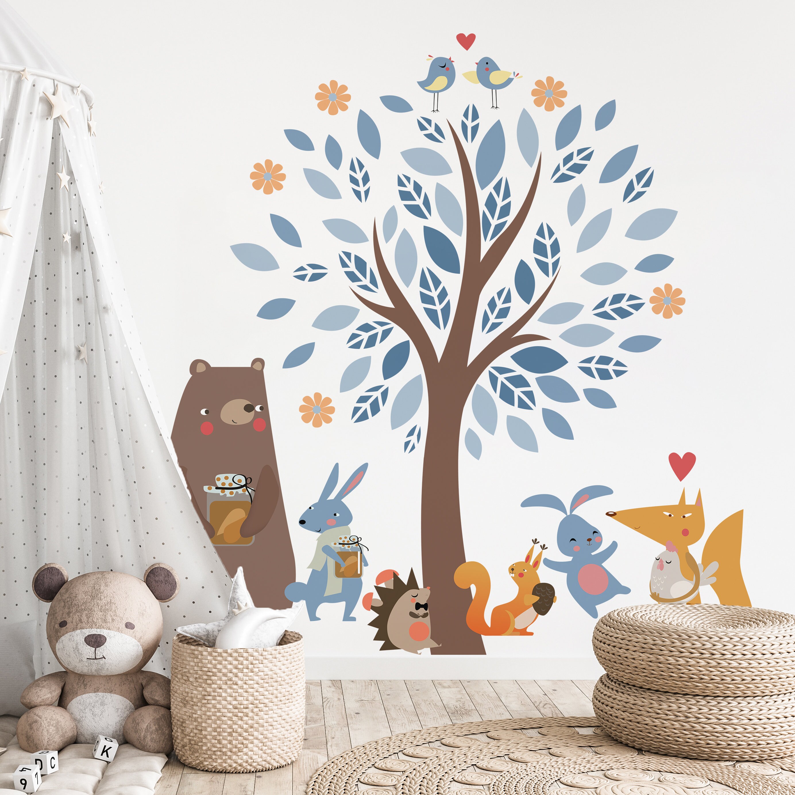 Forest Wall Decal Woodland Wall Decal Large Tree Wall Decal - Etsy