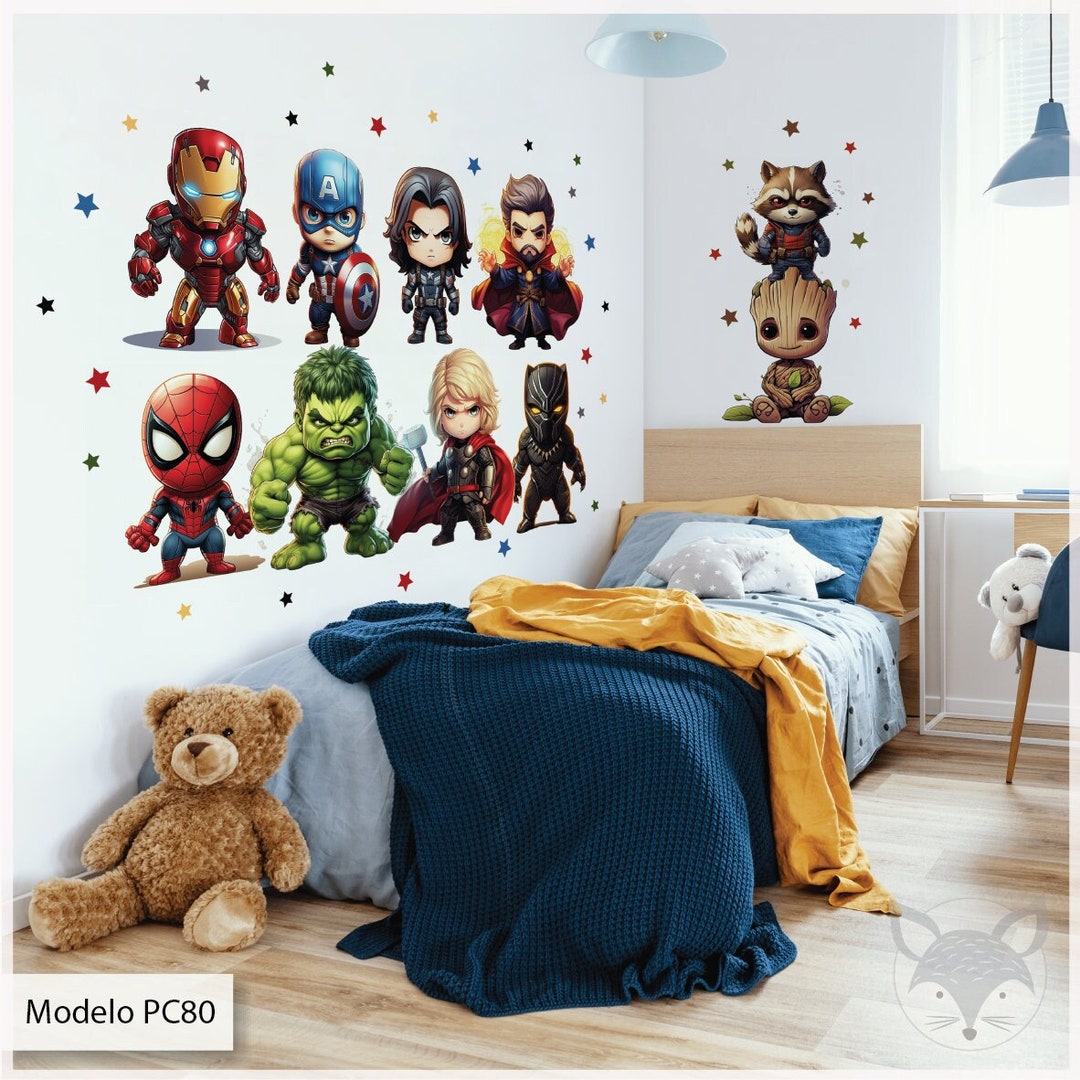 Superhero Wall Decal, Superhero Background, Superhero Fabric, Avengers ...