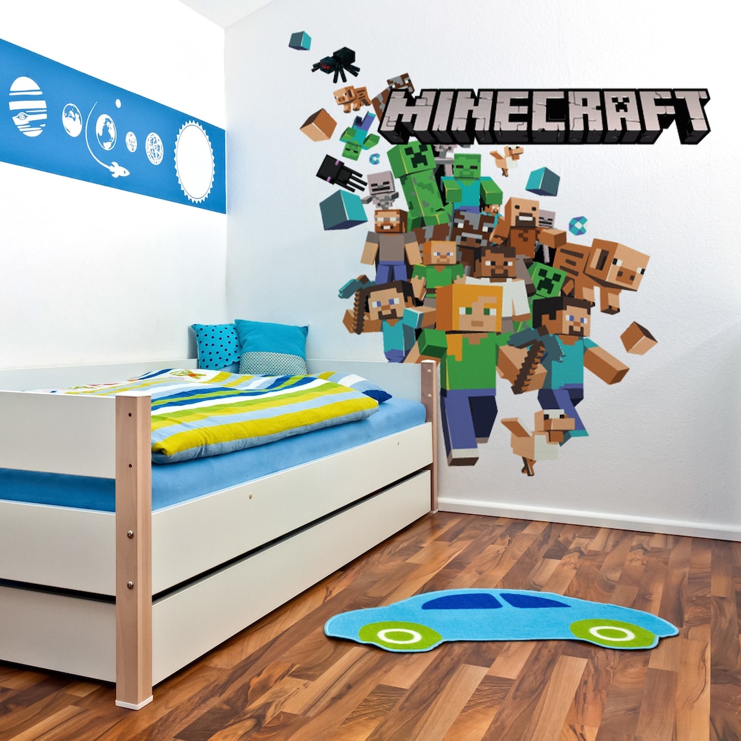 Minecraft Wall Decal, Minecraft Art, Minecraft Gifts, Minecraft Party ...