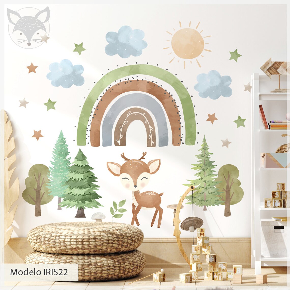 Rainbow Wall Decal Rainbow Wall Sticker Watercolor Rainbow - Etsy