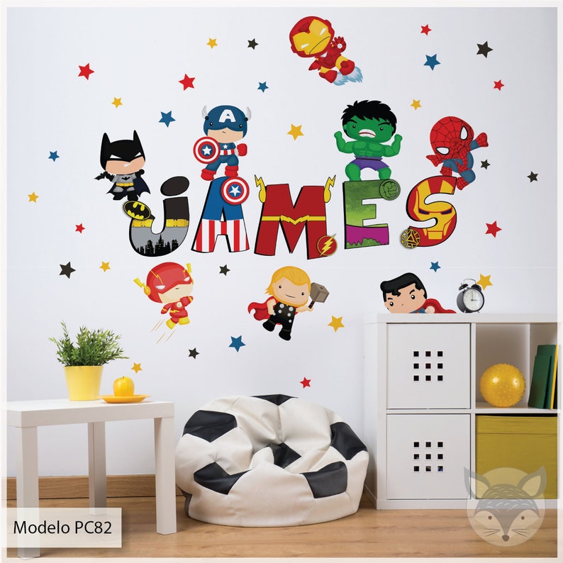 Superhero Wall Decal, Superhero Letters, Superhero Alphabet, Avengers ...