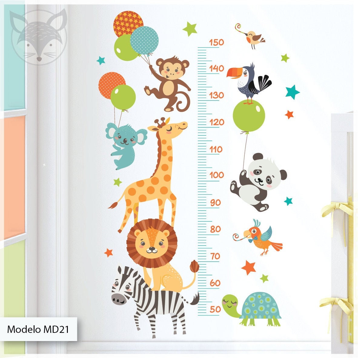 Wall Height Chart Woodland Wall Decal Forest Wall Decal | Etsy