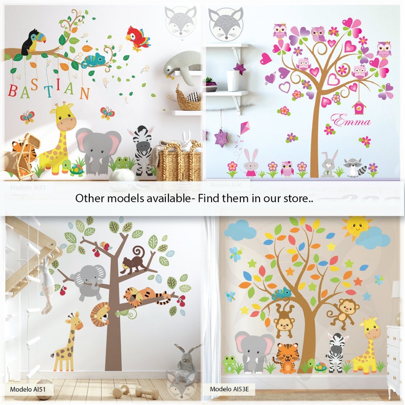 Forest Wall Decal Woodland Wall Decal Tree Wall Sticker - Etsy
