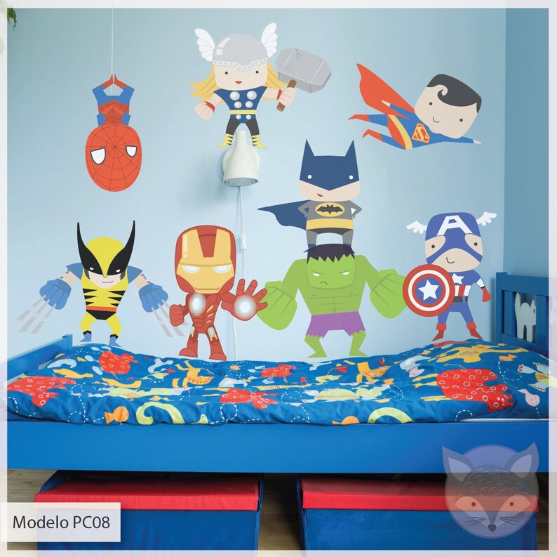Superhero Wall Decal Superhero Background Superhero Fabric - Etsy
