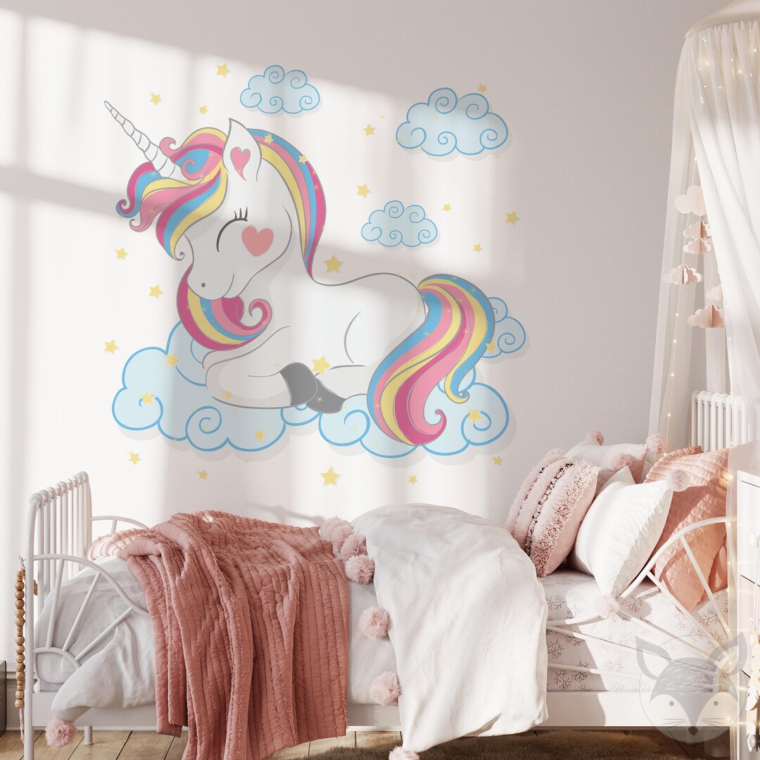 Unicorn Wall Decal, Unicorn Wall Sticker, Unicorn Wall Decor, Unicorn ...