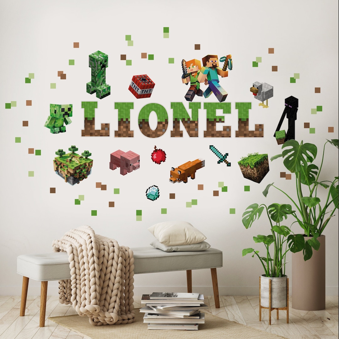 Minecraft Wall Decal, Minecraft Art, Minecraft Sticker, Minecraft Room ...
