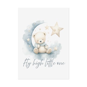 Teddy Bear Poster for Nursery, Baby Room Wall Art, Bear Art Print ...
