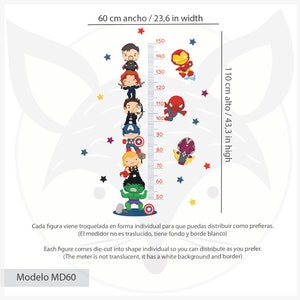 Superhero wall decal, height chart for kids, avengers age of ultron ...