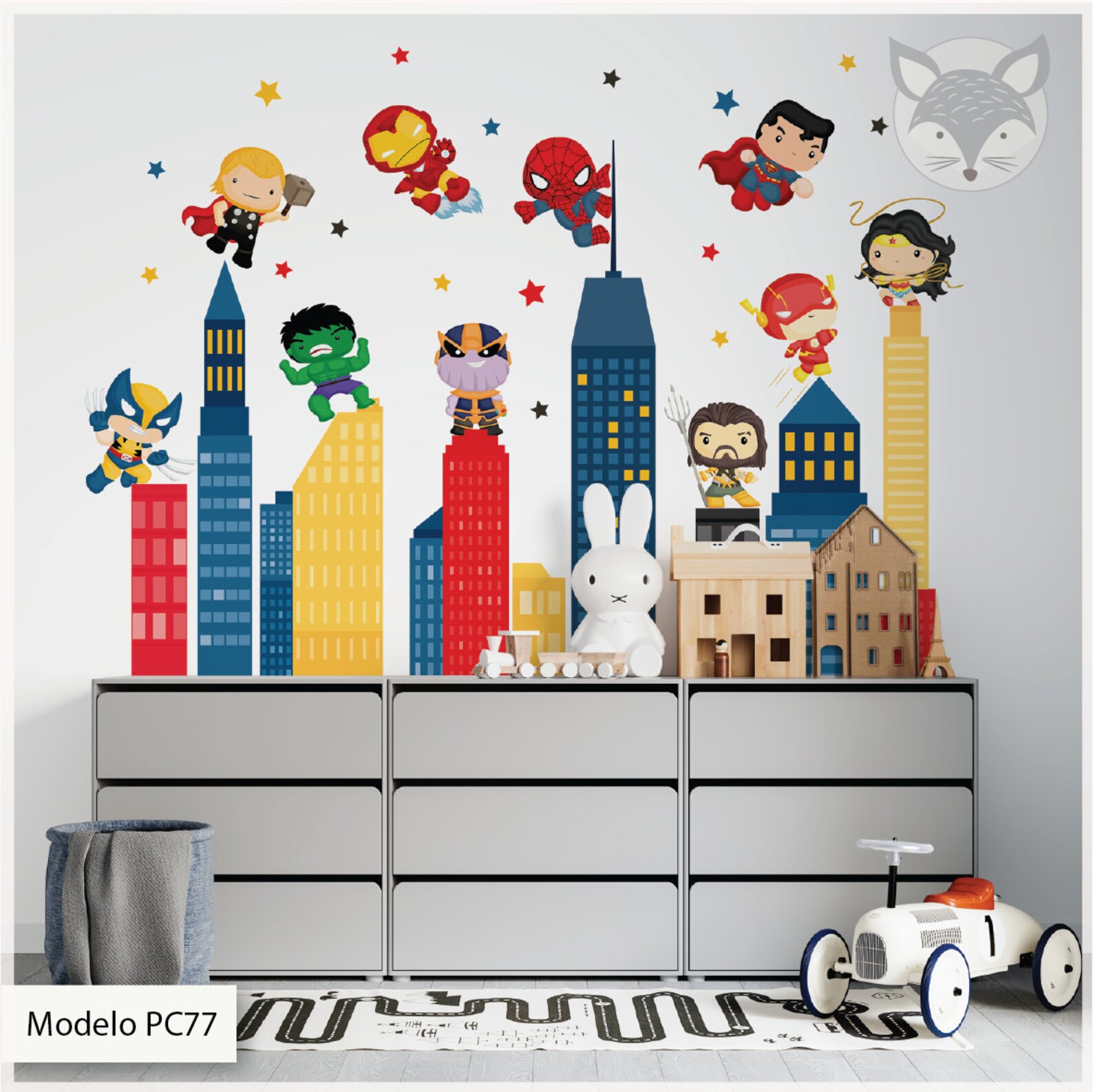 Superhero Wall Decal Superhero Background Superhero Fabric - Etsy