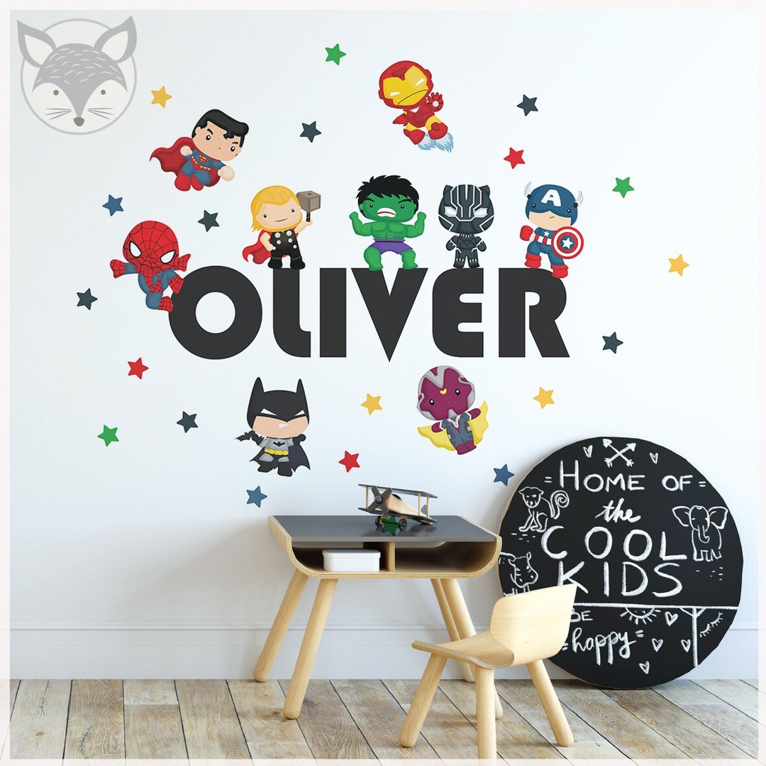 Superhero Wall Decal, Superhero Name, Superhero Letters, Superhero ...