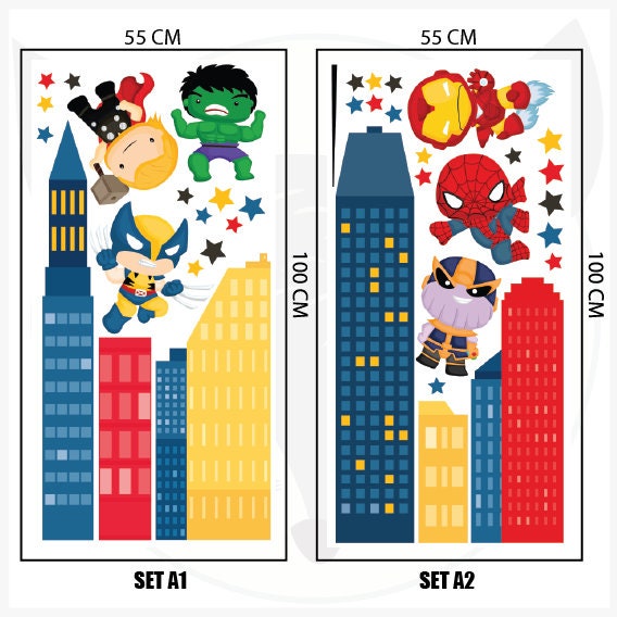 Superhero Wall Decal Superhero Background Superhero Fabric | Etsy