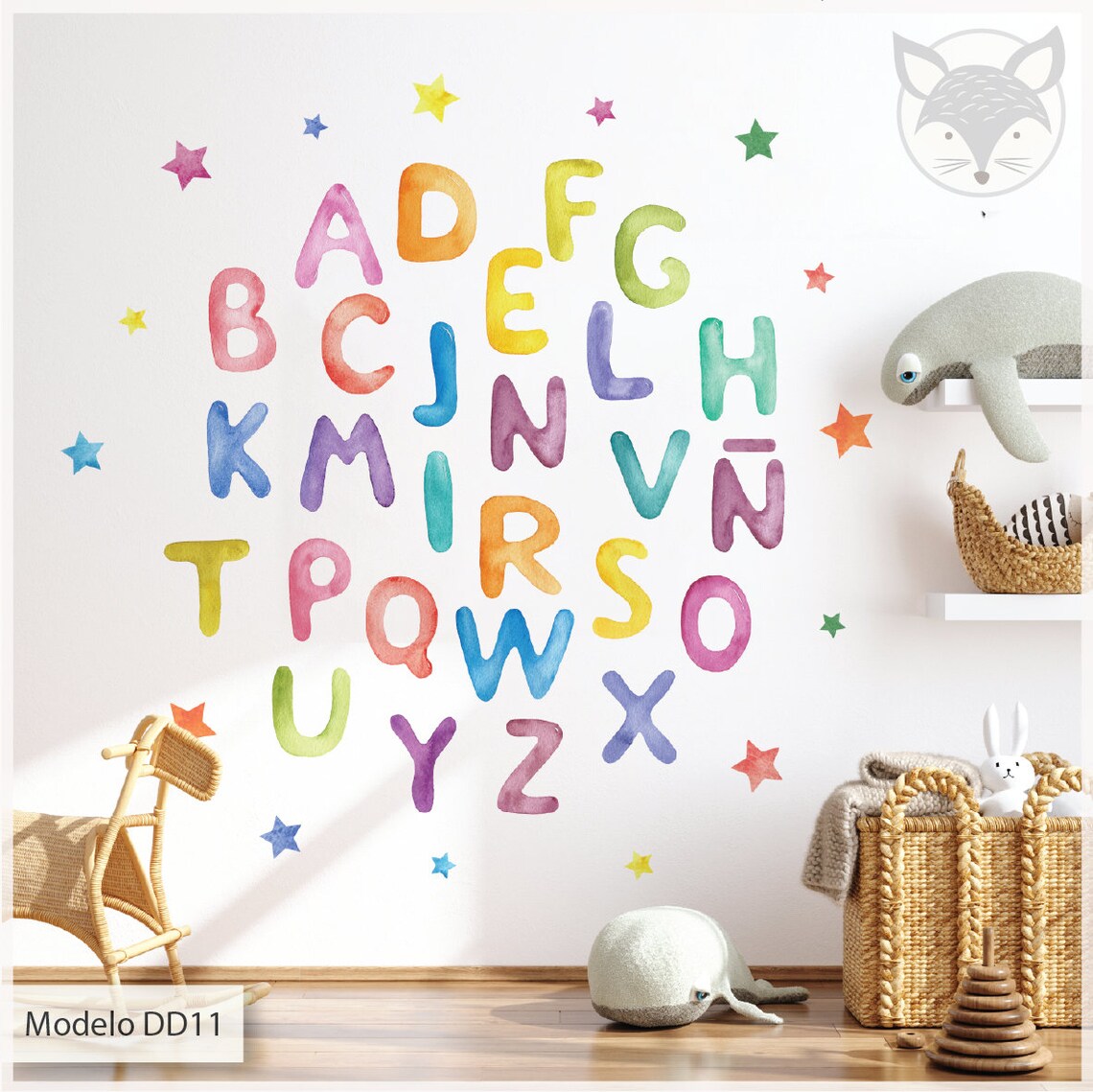 Rainbow Wall Decal Watercolor Alphabet Rainbow Alphabet | Etsy