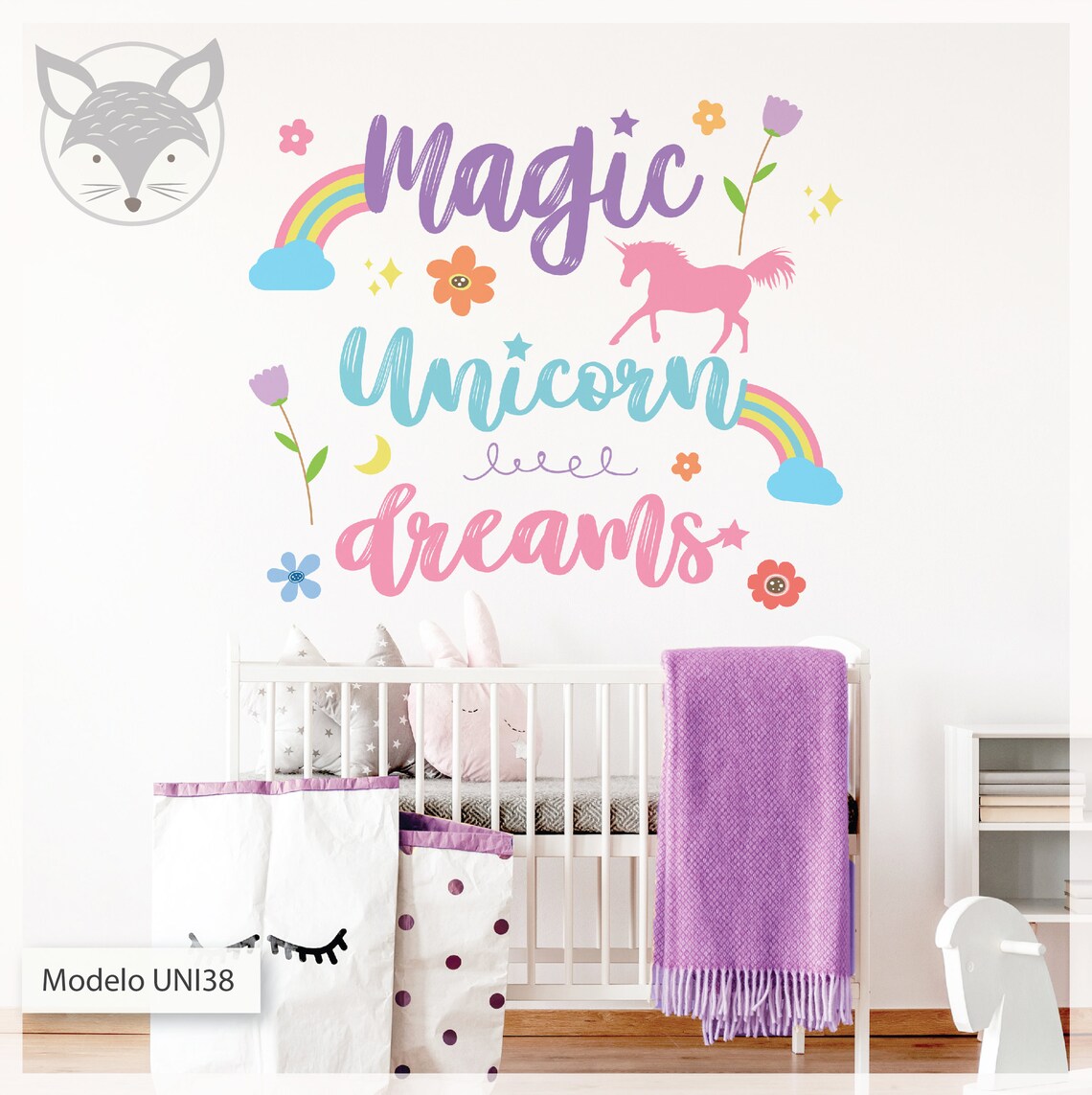 Unicorn Wall Decal Unicorn Wall Sticker Unicorn Wall Decor - Etsy