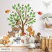 Woodland Animals Wall Decal, Tree With Bear, Squirrel, Deer & Owl ...