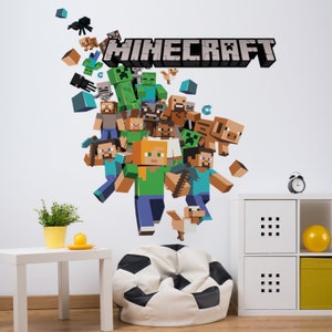 Minecraft Wall Decal, Minecraft Art, Minecraft Gifts, Minecraft Party ...