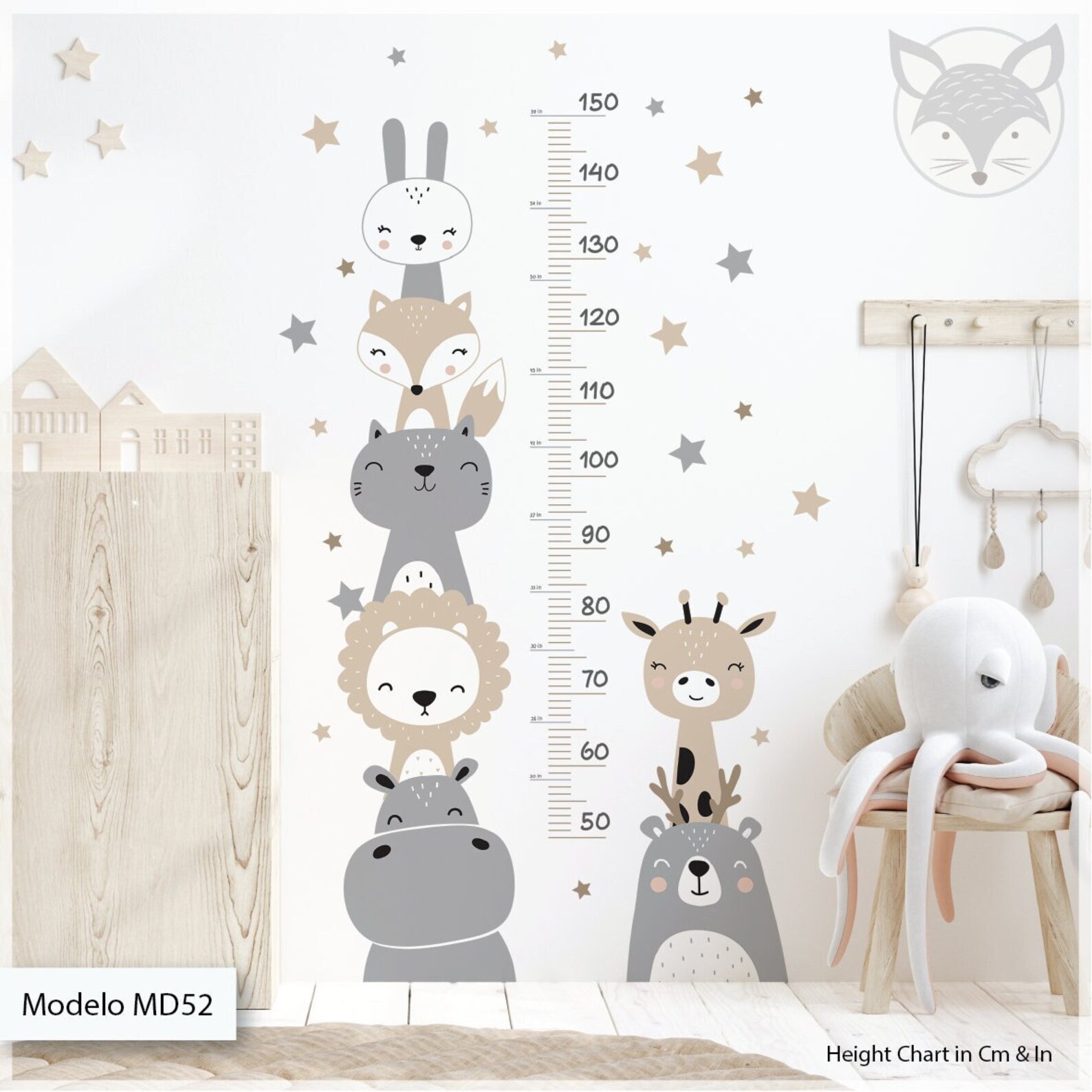 Wall Height Chart Woodland Wall Decal Forest Wall Decal - Etsy