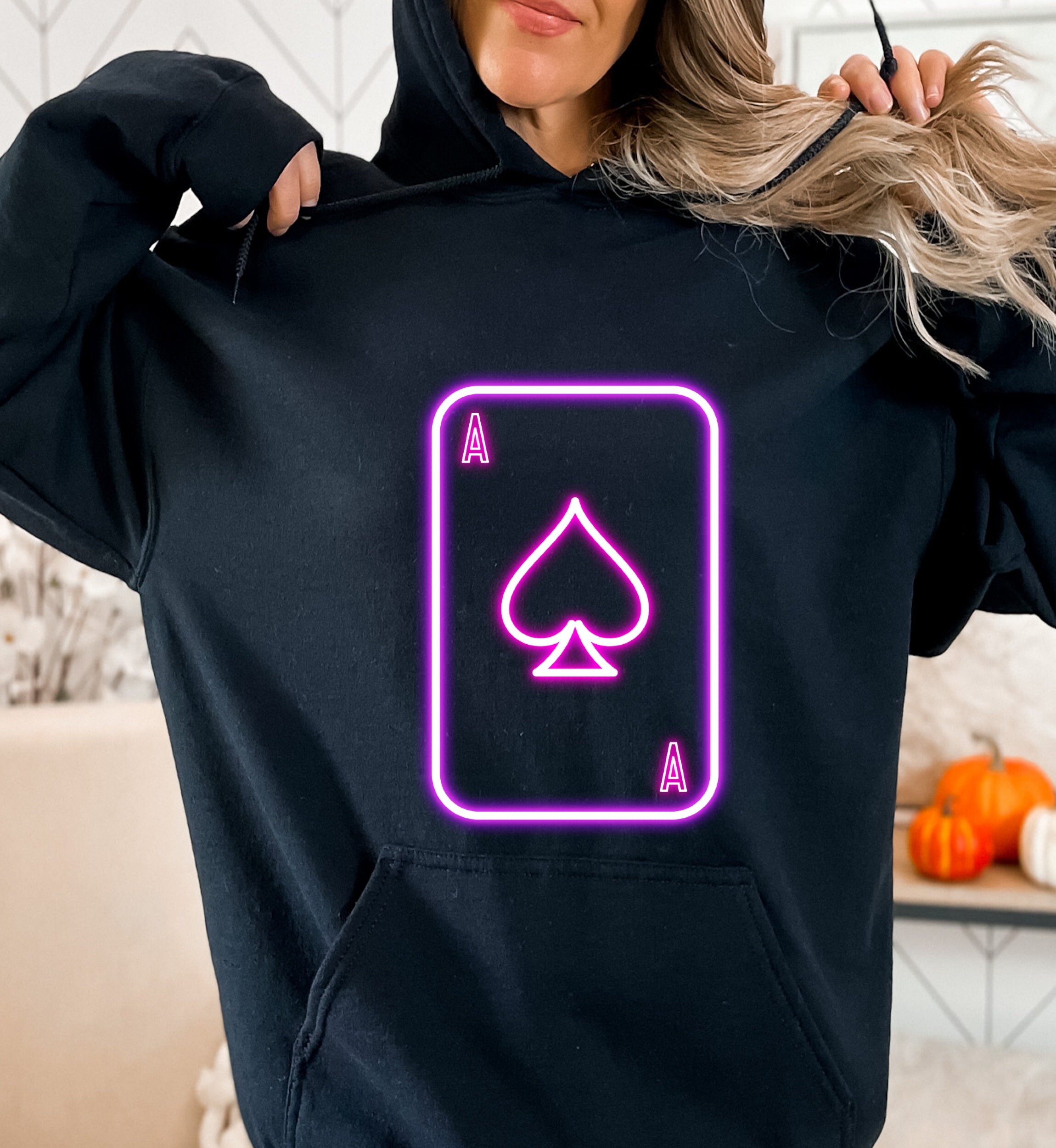 Neon Spade A Card Hoodie, Cute Neon Color Gift, Trendy Women Hoodie ...