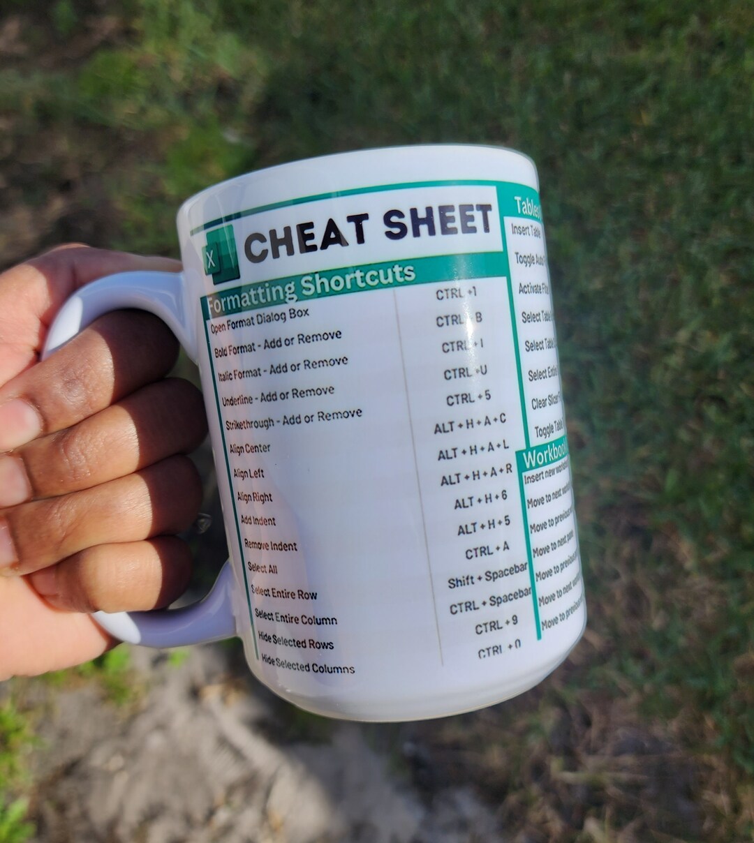 Excel Mug Excel Cheat Sheet Mug Excel Tips Excel Shortcuts Office Mug Office T Gag T