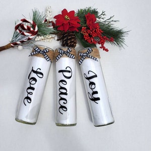 Decorative Candles, Joy, Peace and Love Candles, Home Decor, Christmas ...