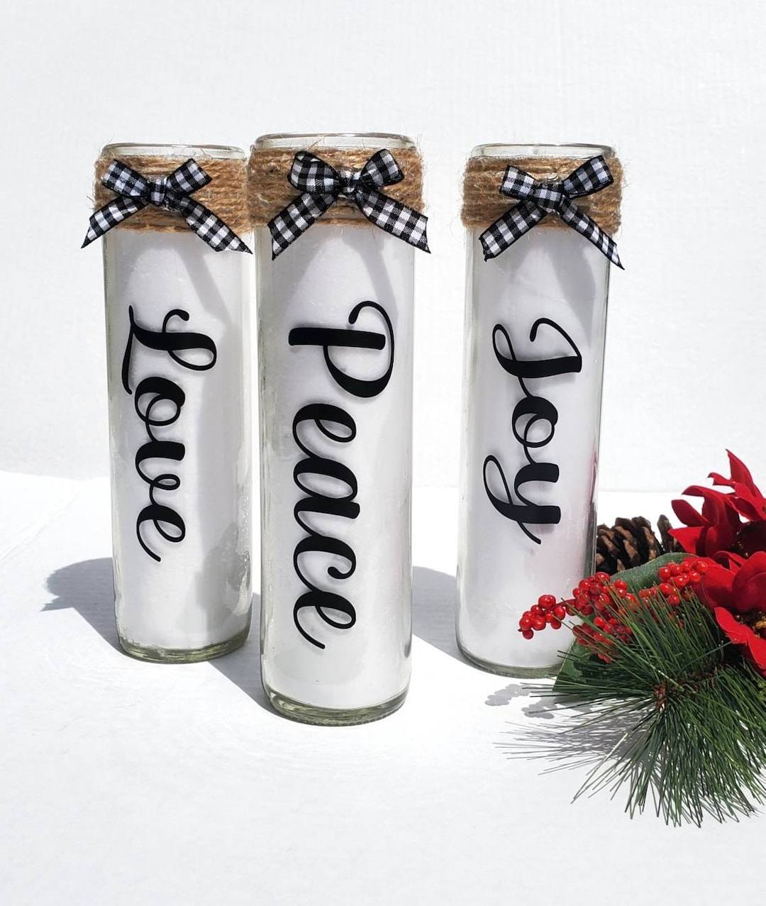 Decorative Candles, Joy, Peace and Love Candles, Home Decor, Christmas ...