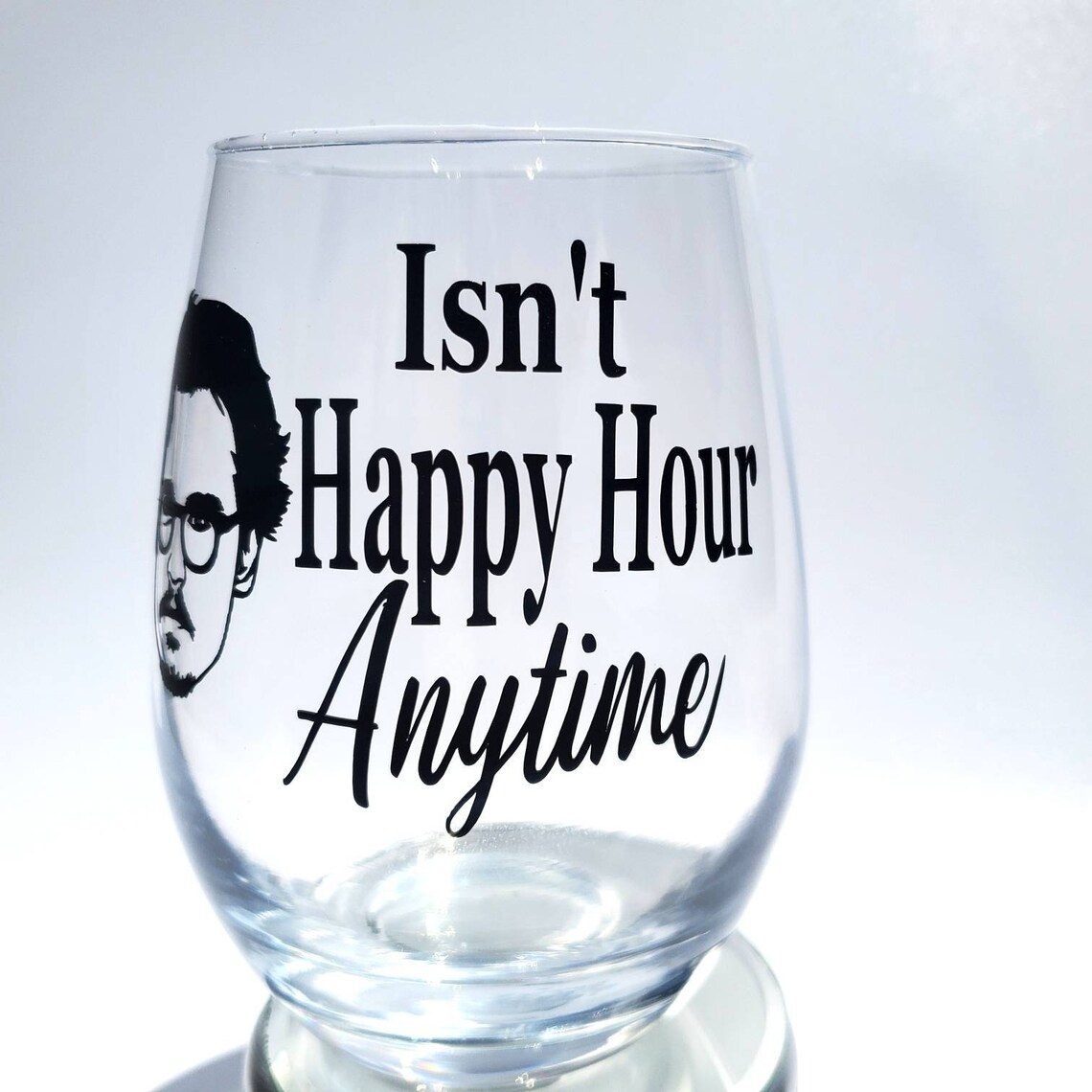 Happy Hour Glass, Johnny Depp Glass, Stemless Wine Glass, Happy Hour ...