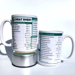 Excel Mug, Excel Cheat Sheet Mug, Excel Tips, Excel Shortcuts, Office ...