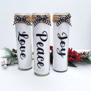 Decorative Candles, Joy, Peace and Love Candles, Home Decor, Christmas ...