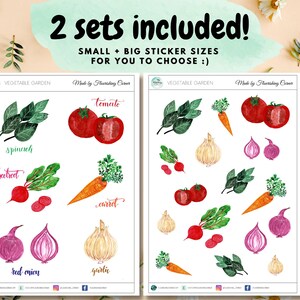 Vegetable Garden Stickers Set Digital Printable Watercolor Bullet ...