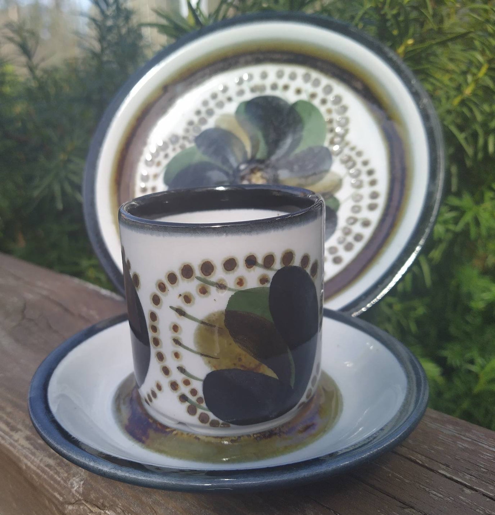 Pentik Lapland Sara Cup and Saucer and Side Plate Anja Winquist Arabia ...