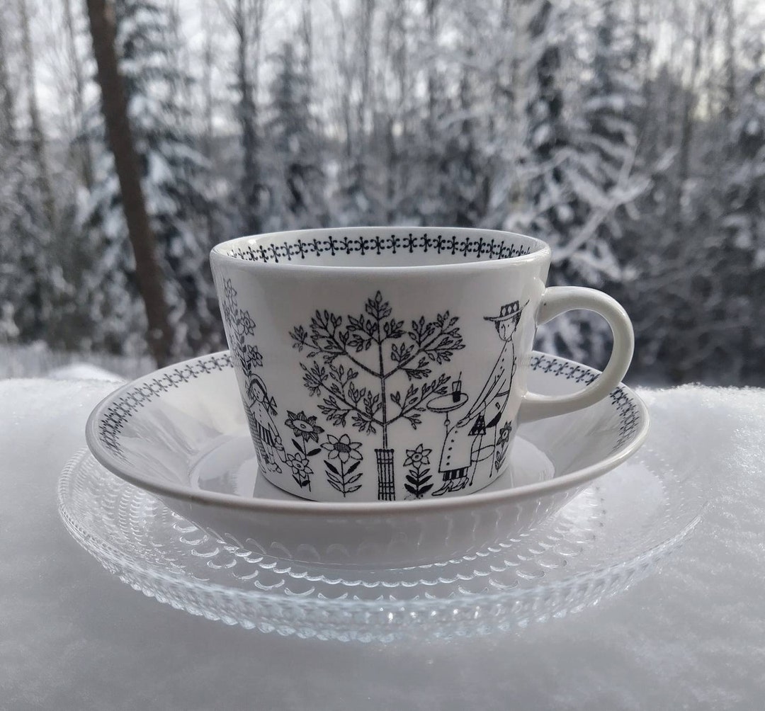 Arabia Emilia Tea Cup and Saucer Raija Uosikkinen Arabia Finland - Etsy