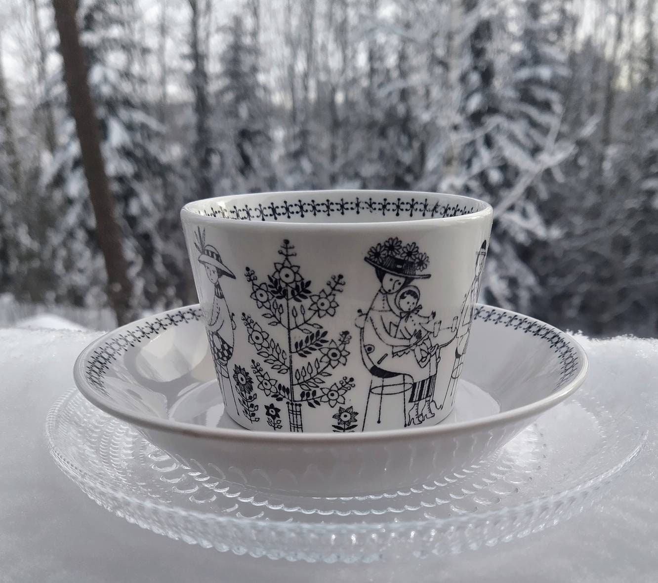 Arabia Emilia Tea Cup and Saucer Raija Uosikkinen Arabia Finland - Etsy
