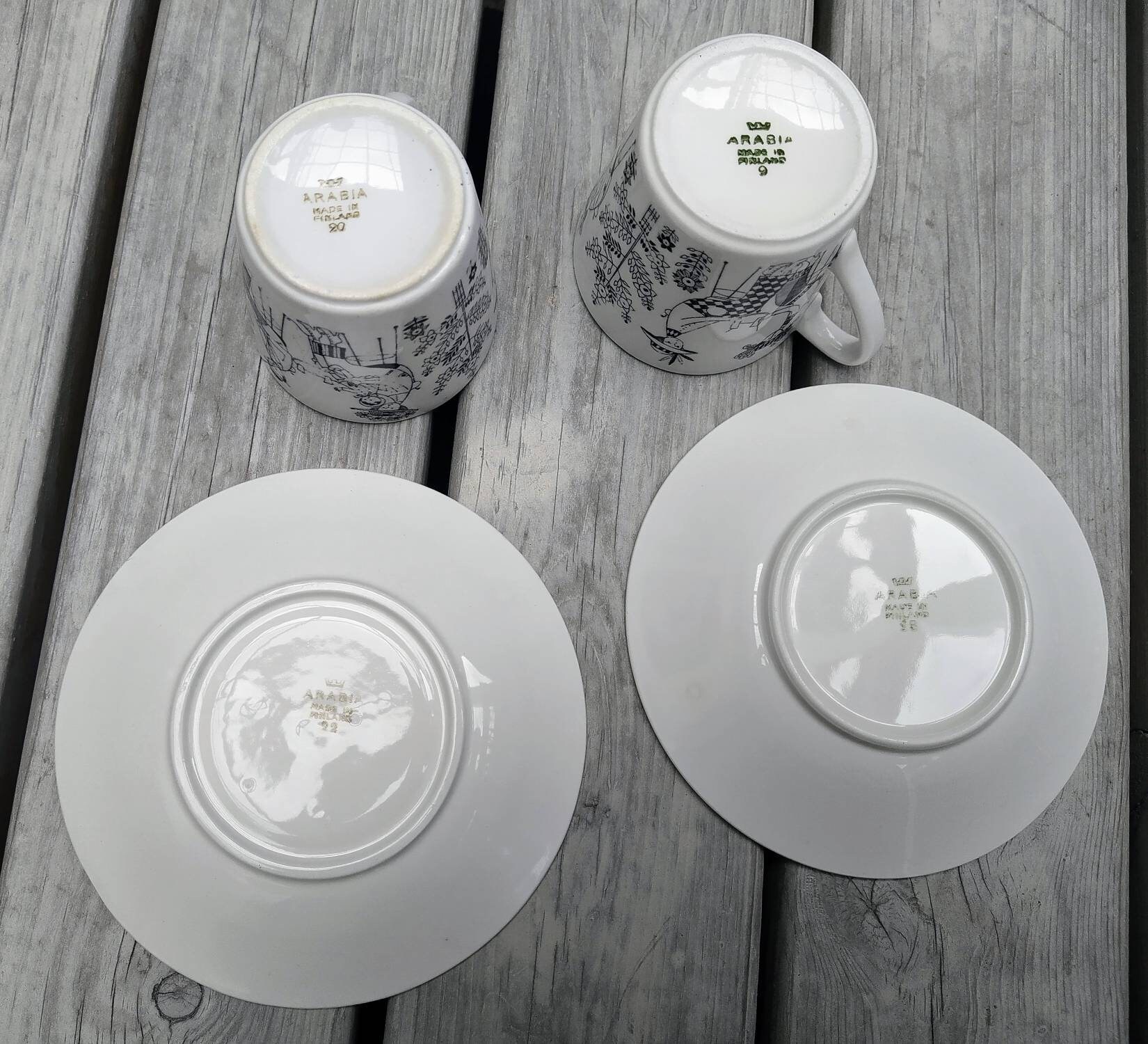 Arabia Finland Famous Emilia Coffee Cup and Saucer Decoration - Etsy