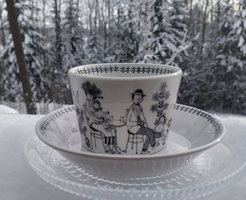 Arabia Emilia Tea Cup and Saucer Raija Uosikkinen Arabia Finland - Etsy