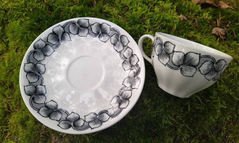 Arabia Rinki Coffee Cup and Saucer Esteri Tomula Arabia - Etsy