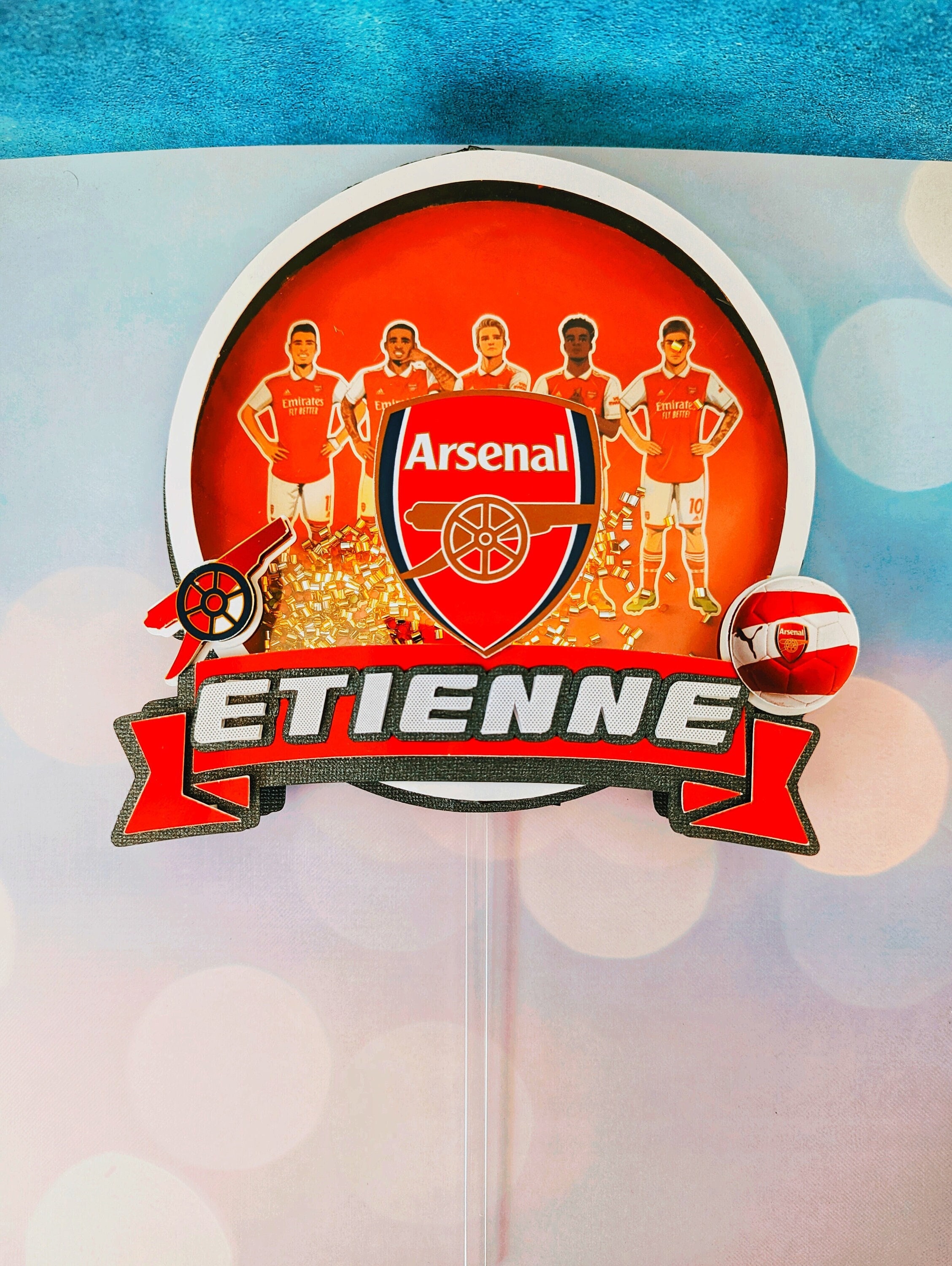 Arsenal Shaker Cake Topper With Light / Custome Gift With - Etsy