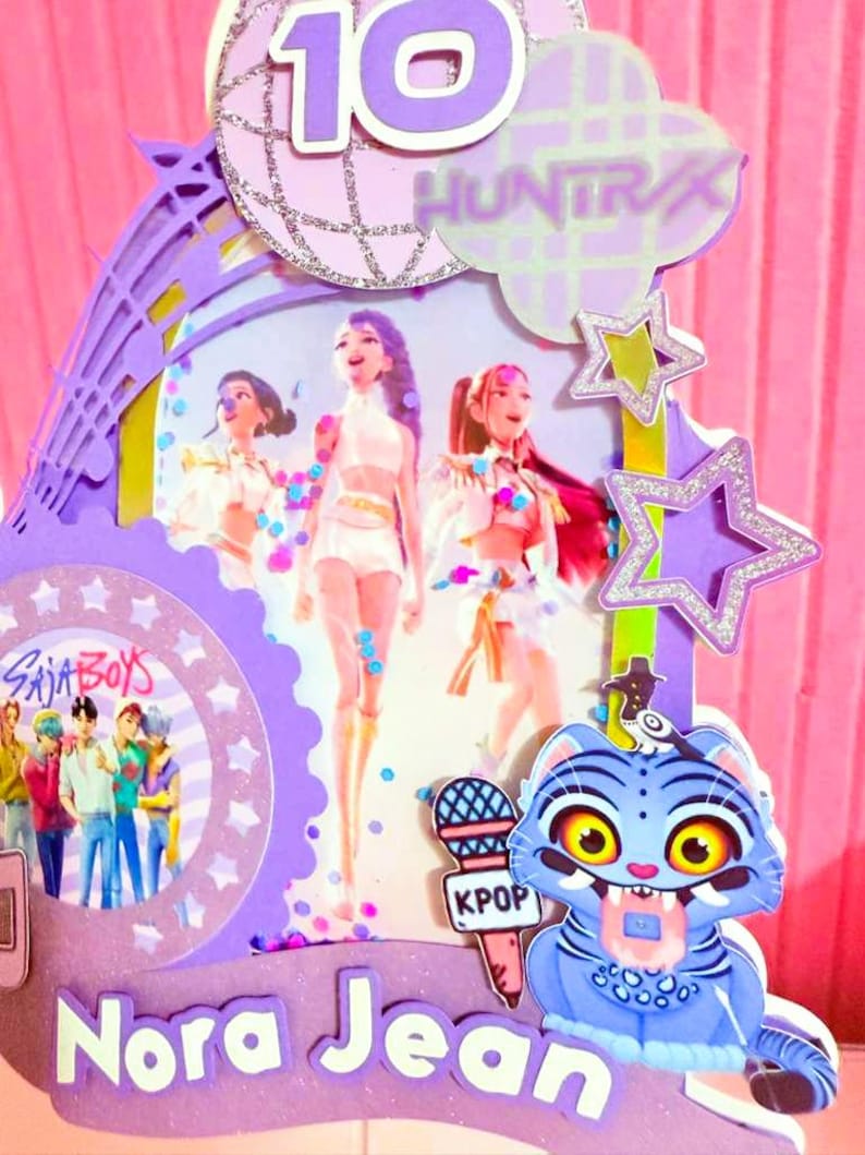 K Pop Demon Hunter Cake Topper: Personalized Huntrix / Saja Boys Party ...