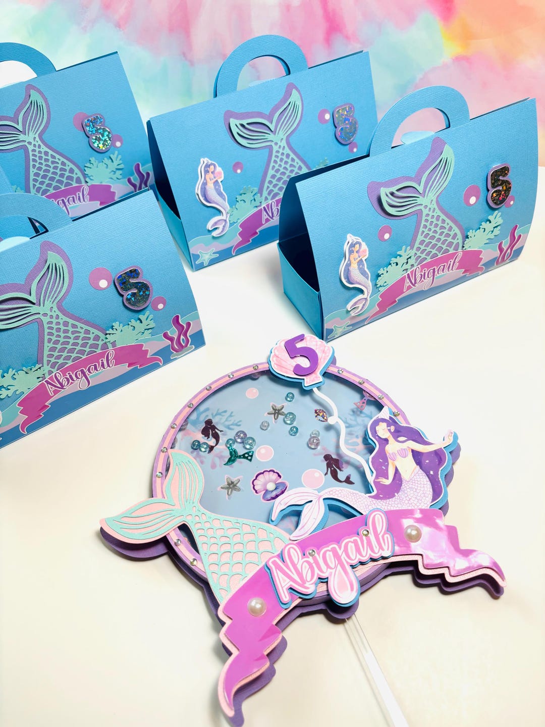 Mermaid Cake Topper, Party Decor for Girls, Underwater Cake Topper ...