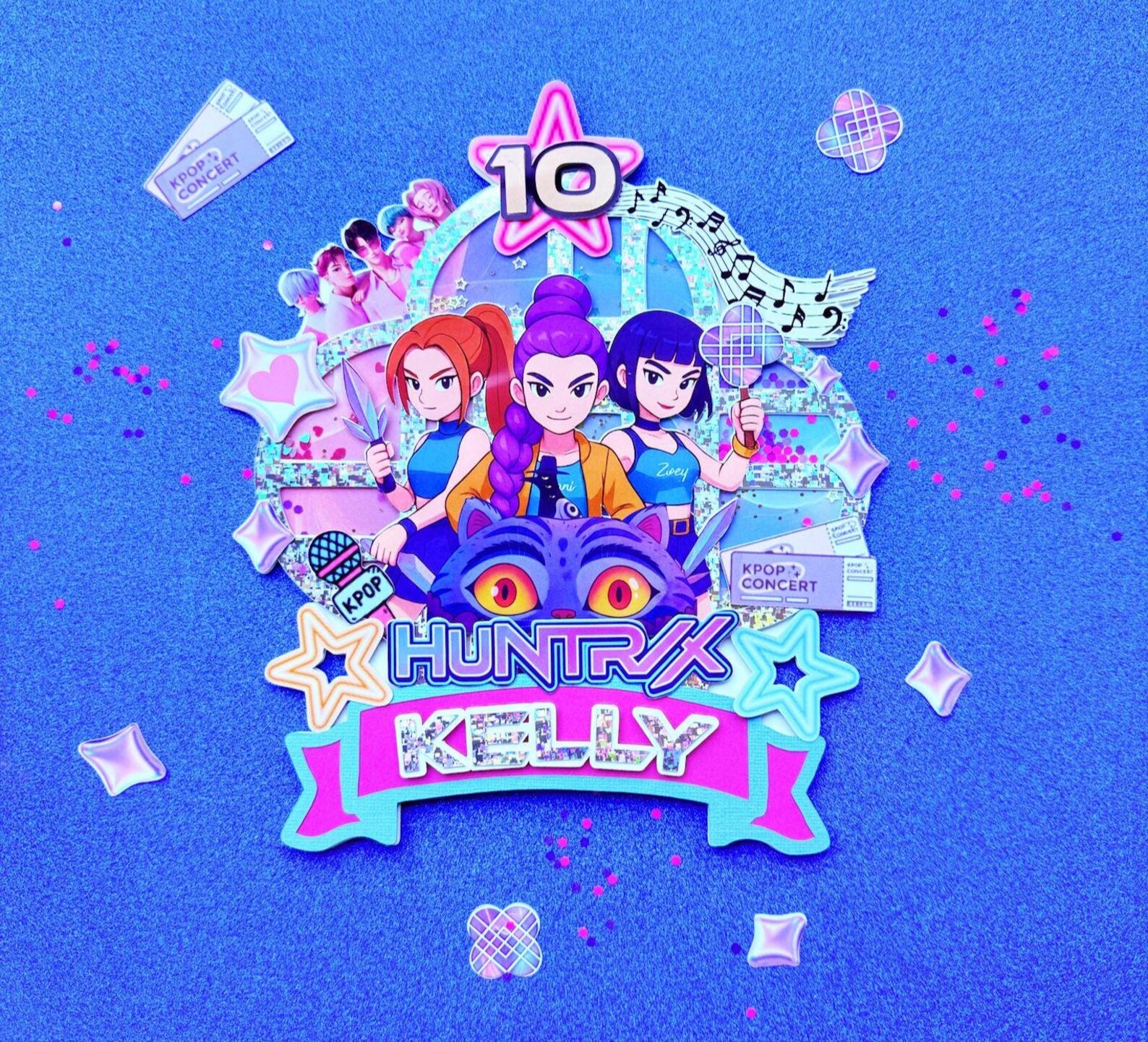 Kpop Demon Hunters Cake Topper - Huntrix Birthday Party Decor - Kpop ...