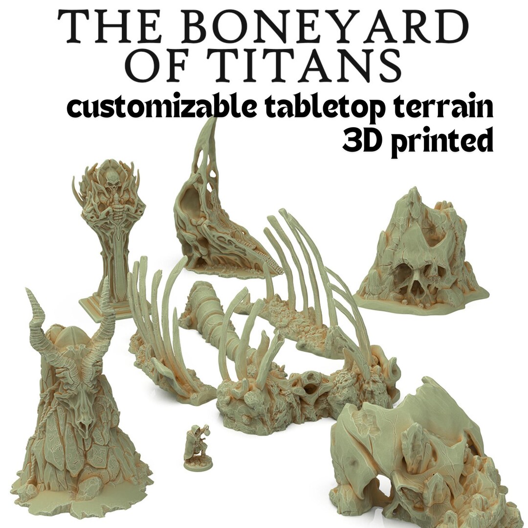The Boneyard of Titans, Dnd Scenery Set, TTRPG Terrain, Dungeons and ...