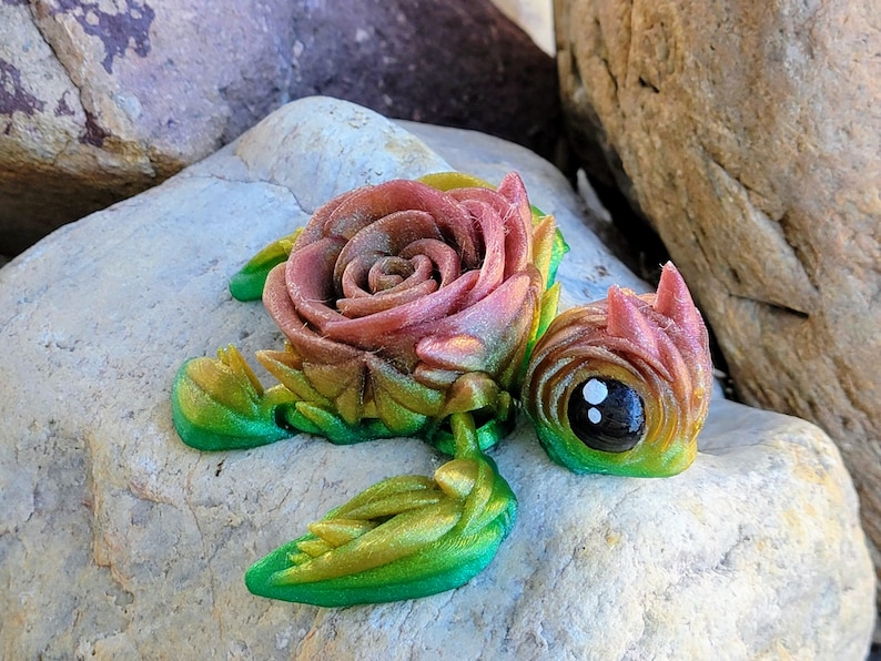 Articulated Rose Turtle Cute 3D Printed Turtle Toy Custom - Etsy