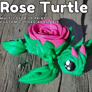 Articulated Rose Turtle Multicolor, Cute 3D Printed Turtle Toy, Cute ...