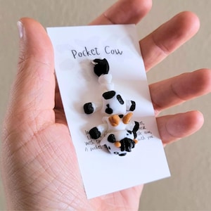 Pocket Cow, Tiny Flexi Friend, Cute Gift for Friends, Highland Cow ...