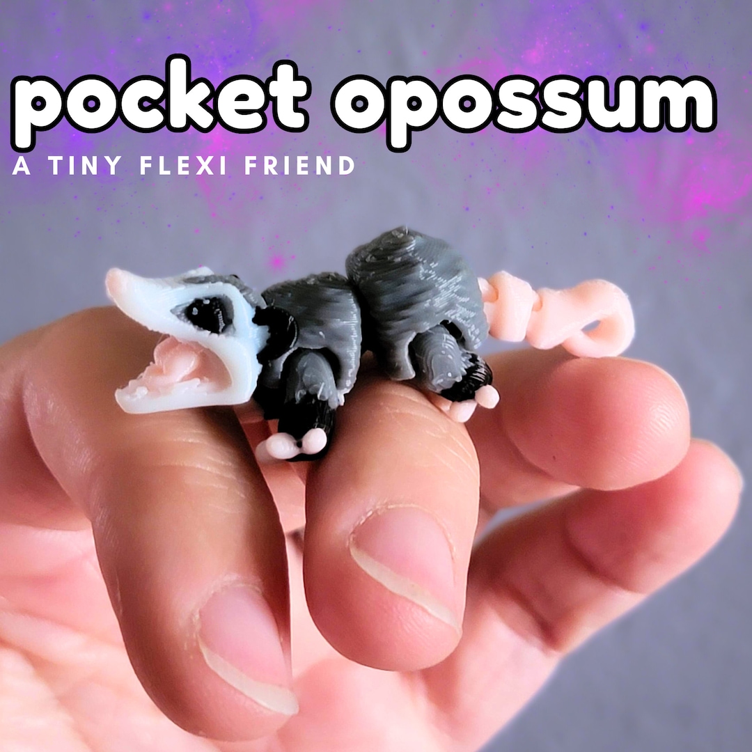 Pocket Opossum, Tiny Flexi Friend, Cute Gift to Send to a Friend or ...