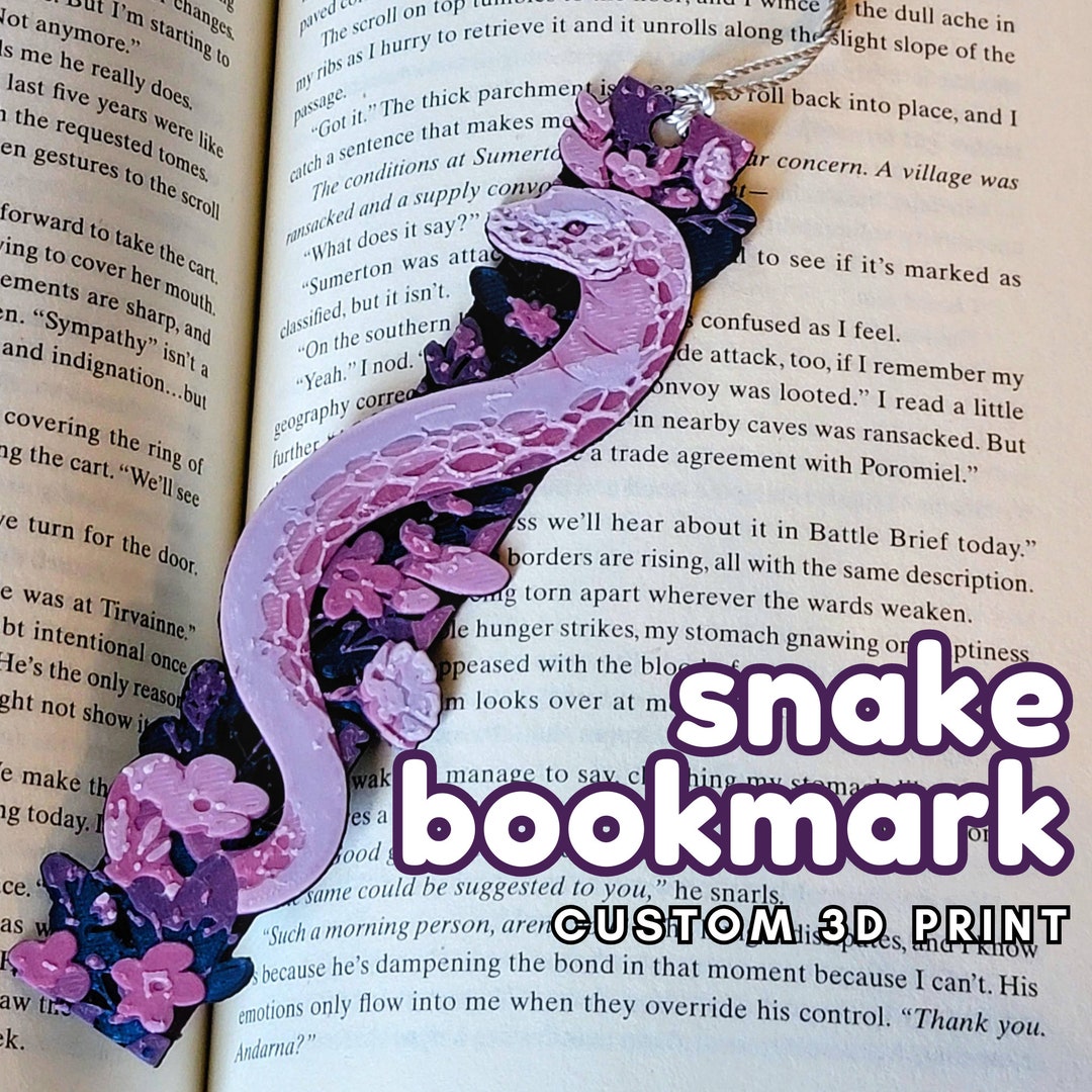 Cute Snake Bookmark, 3D Printed Bookmark, Cute Python Gift, Snake Gifts ...