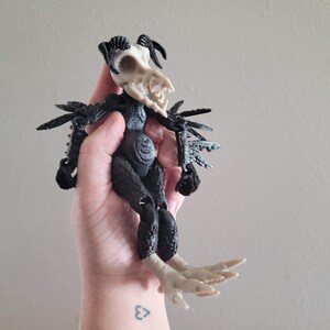 Raven Skeleton, Creepy Articulated Doll, Halloween Bird Flexi, Flexible ...
